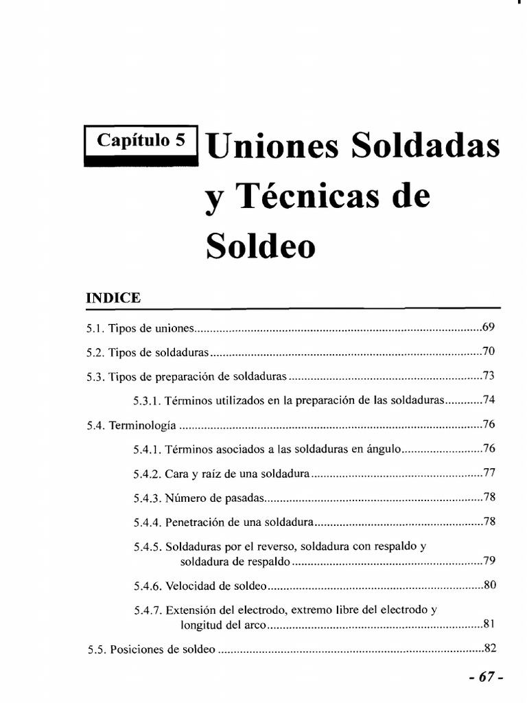 Cap.05 Uniones Soldadas y Tecnicas de Soldeo | PDF | Soldadura | Construcción
