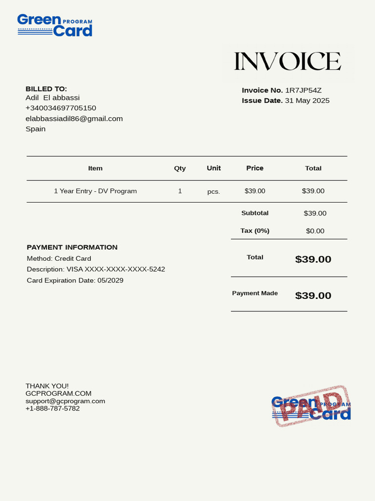 Invoice 2025 - 05 - 31 | PDF