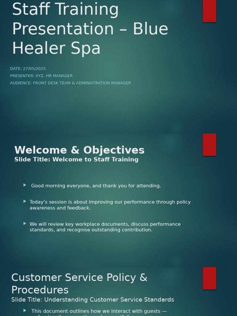 Staff Training Presentation | PDF | Performance Appraisal | Psychology