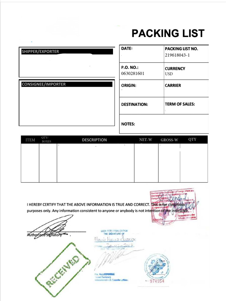 Yogurt Packing List for Export | PDF