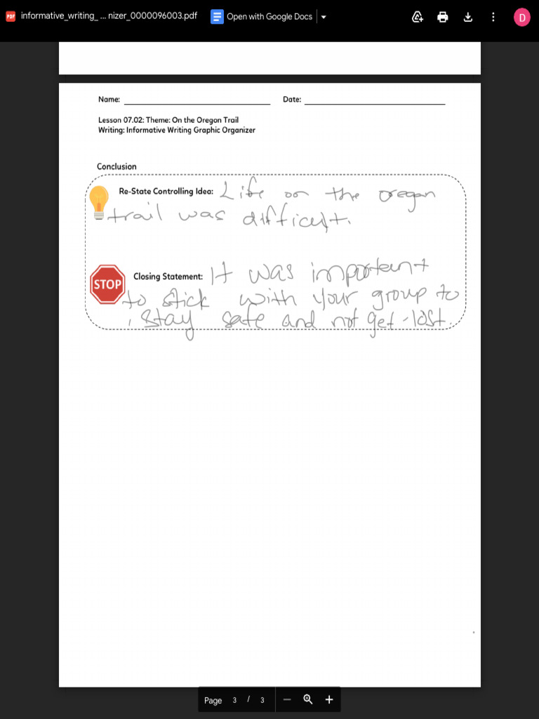 Informative Writing Graphic Organizer 0000096003.PDF - Google Drive 3 | PDF