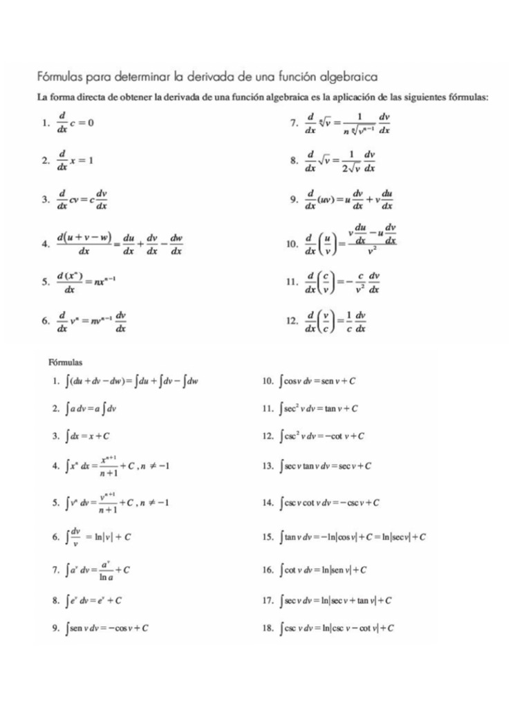 formulas calculo | PDF