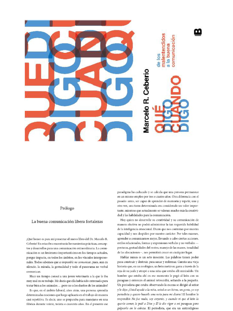 Que digo cuando digo - Ceberio | PDF