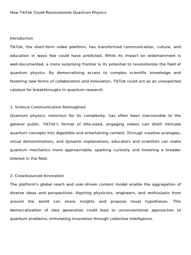Tiktok Quantum Physics | PDF | Physics | Science
