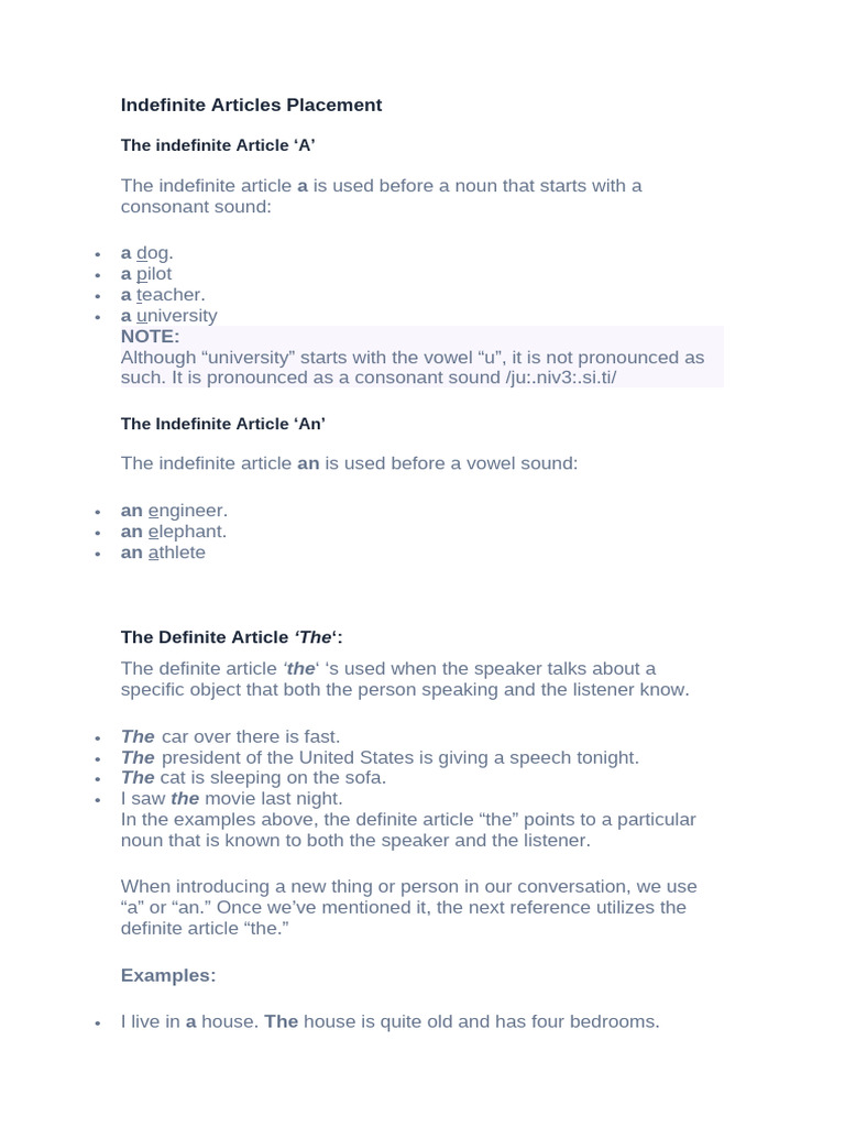 Indefinite Articles Placement CLASS | PDF | Adjective | Clause