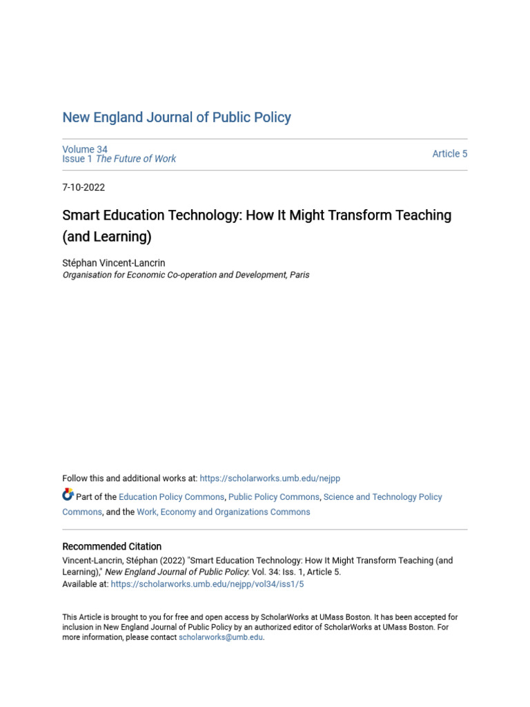 Smart Education Technology - How It Might Transform Teaching (And | PDF | Educational Technology ...
