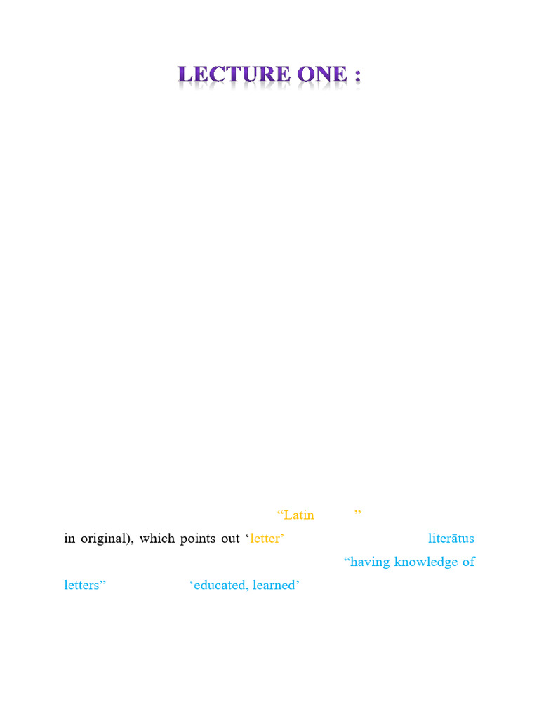 9 Introduction To Literary Texts | PDF | Narration | Poetry