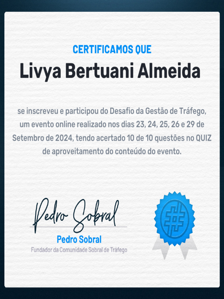 Certificado Participacao | PDF