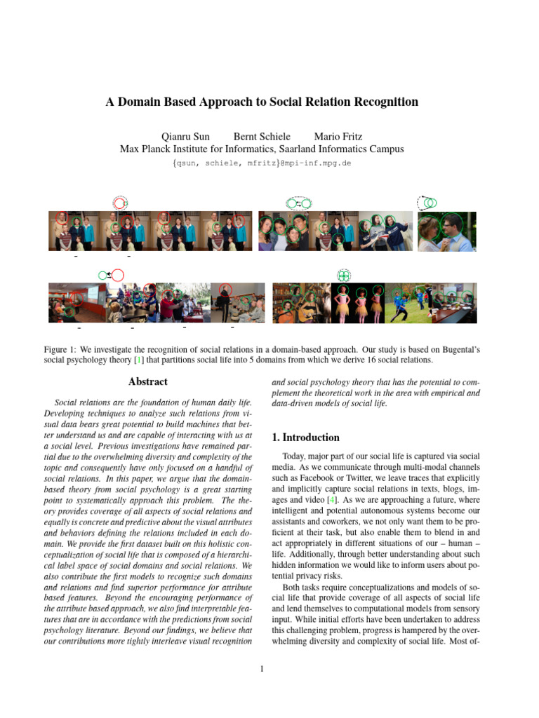 Domain-Based Social Relation Recognition | PDF | Theory | Attachment Theory