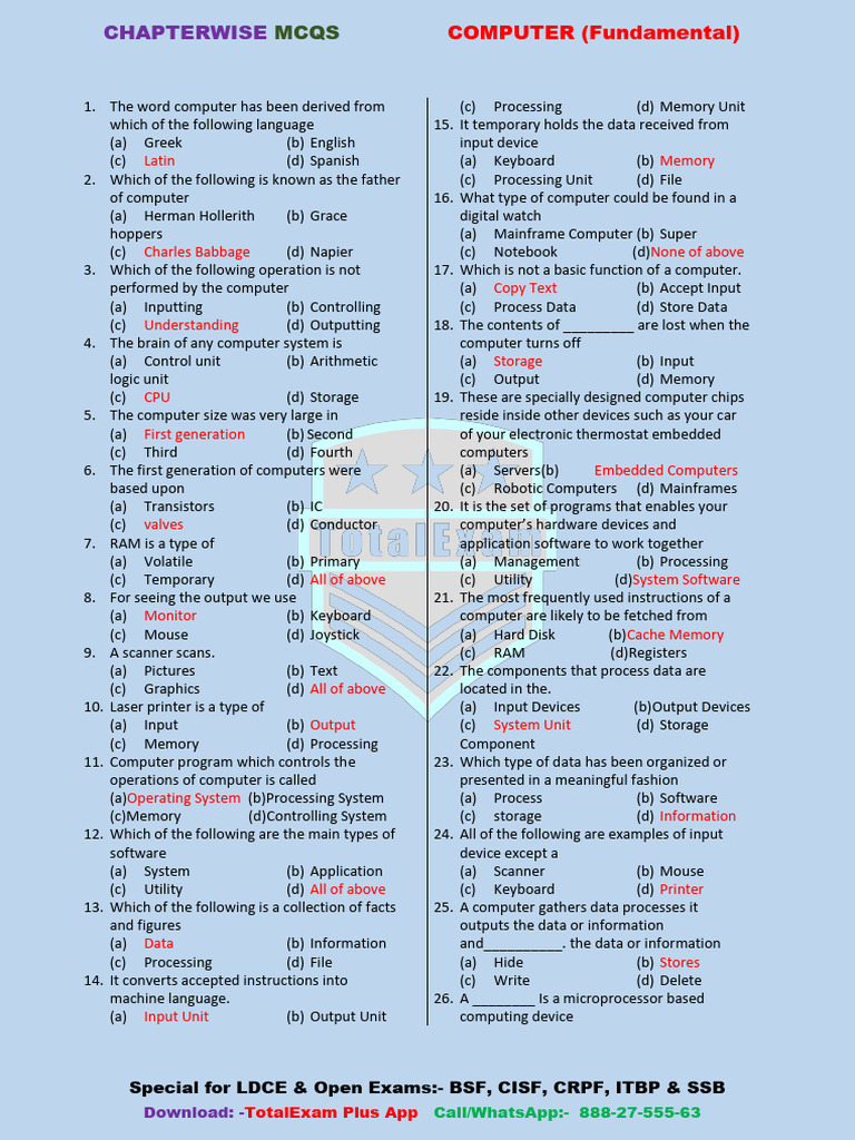 Computer Fundamental Final Pdf Computer Data Storage Central