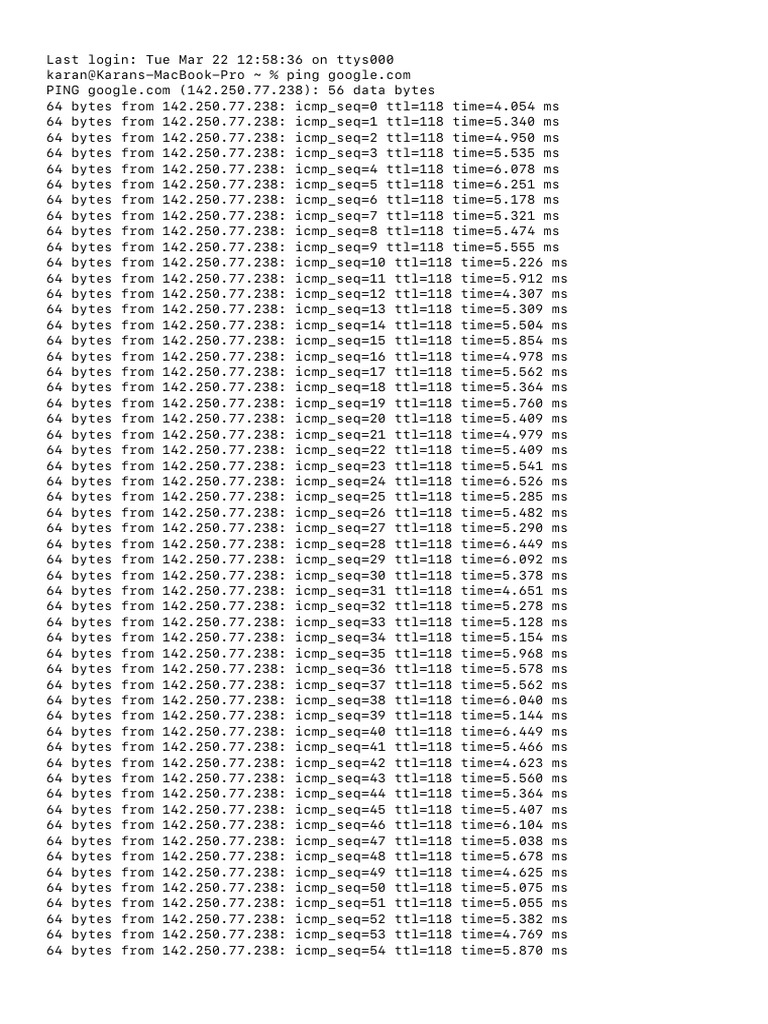 Ping Chart From 3-5 PM On 22 March 2022 | PDF | Computer Data ...