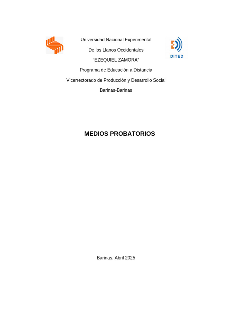 Medios Probatorios | PDF | Evidencia (ley) | Ley procesal