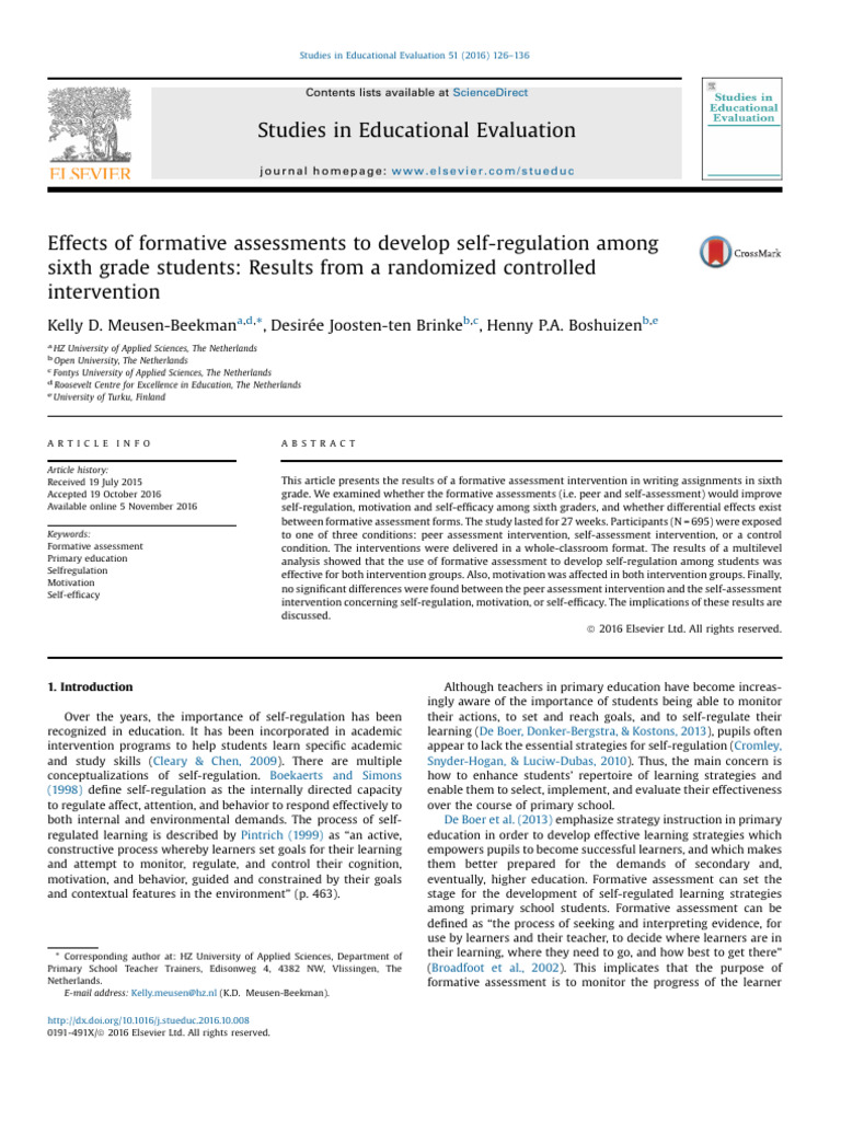 Effects of Formative Assessments | PDF | Educational Assessment ...