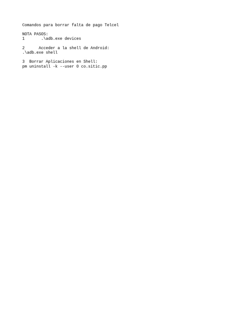 Eliminar co.sitic.pp en Telcel | PDF