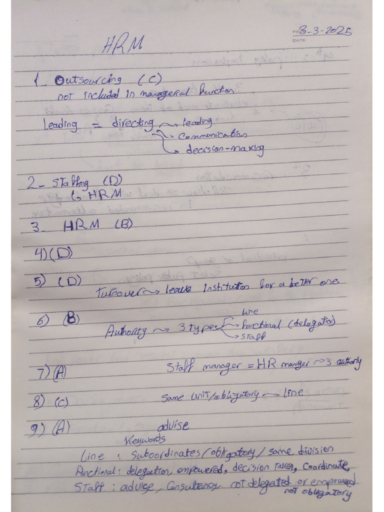 HRM Lec Notes 3mar2025 | PDF
