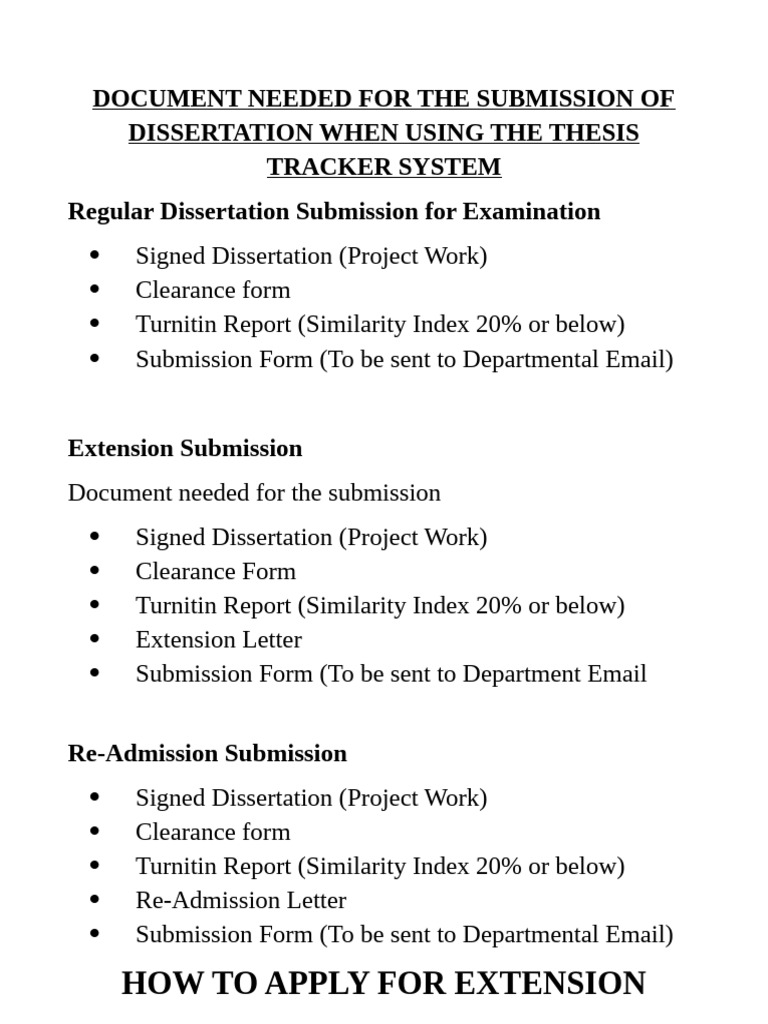 Processes of Submitting Dissertation To Examination | PDF | Thesis | Educational Stages