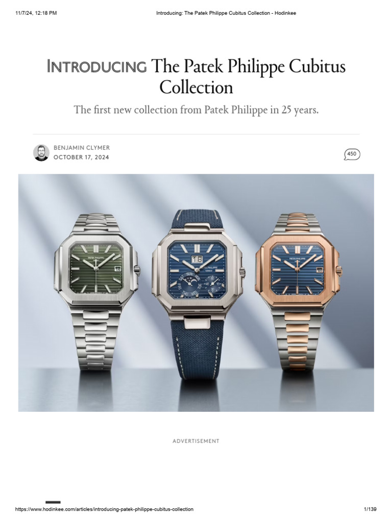 Introducing the Patek Philippe Cubitus Collection Hodinkee | PDF