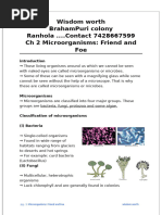 Notes of CH 2 Microorganisms - Friend and Foe - Class 8th Science | PDF ...