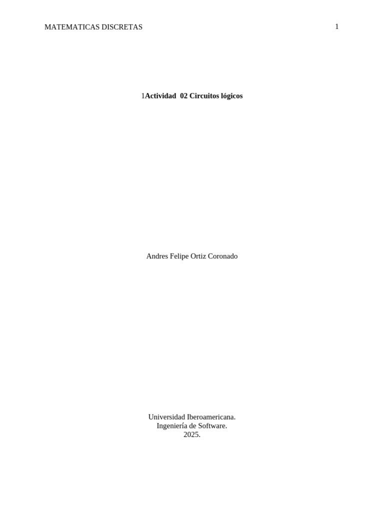 Act02 Circuitos Logicos | PDF | Red eléctrica | Puerta lógica