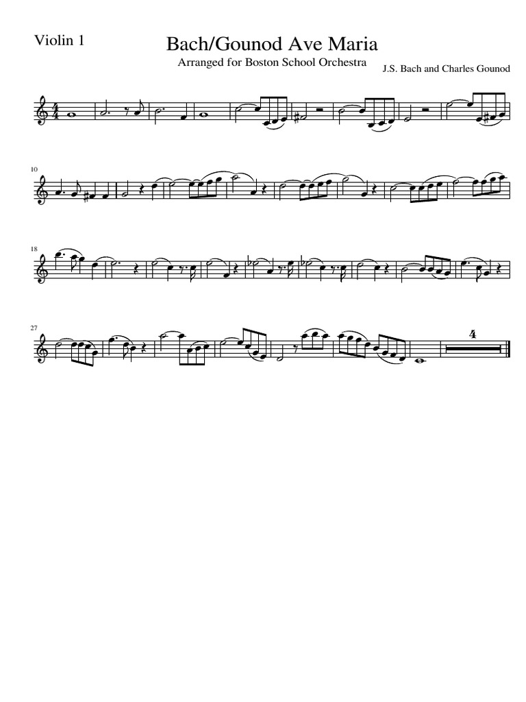 Bach/Gounod Ave Maria: Violin 1 | PDF