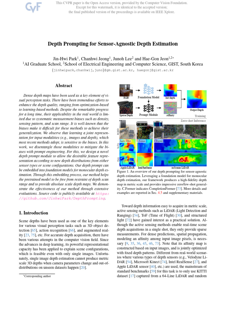 Park Depth Prompting For Sensor-Agnostic Depth Estimation CVPR 2024 ...