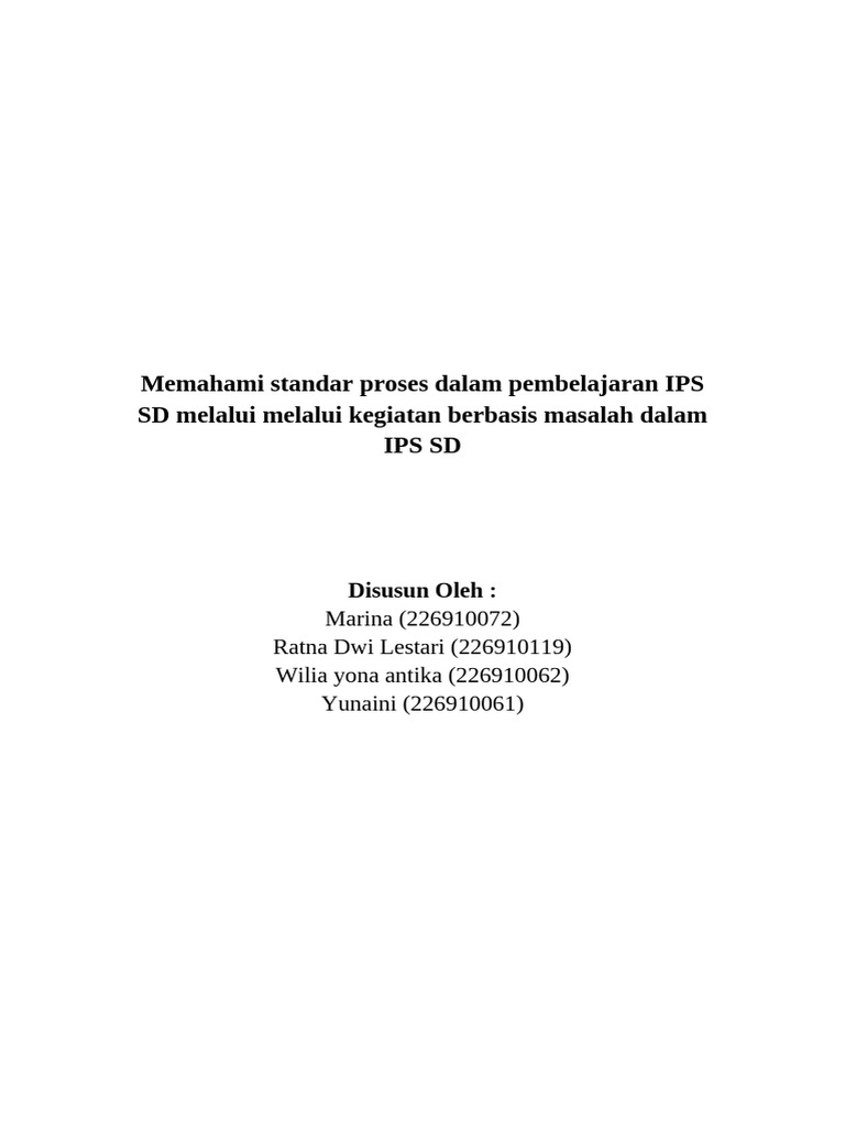 Book Chapter Memahami Standar Proses Dalam Pembelajaran IPS SD Melalui Melalui Kegiatan Berbasis ...