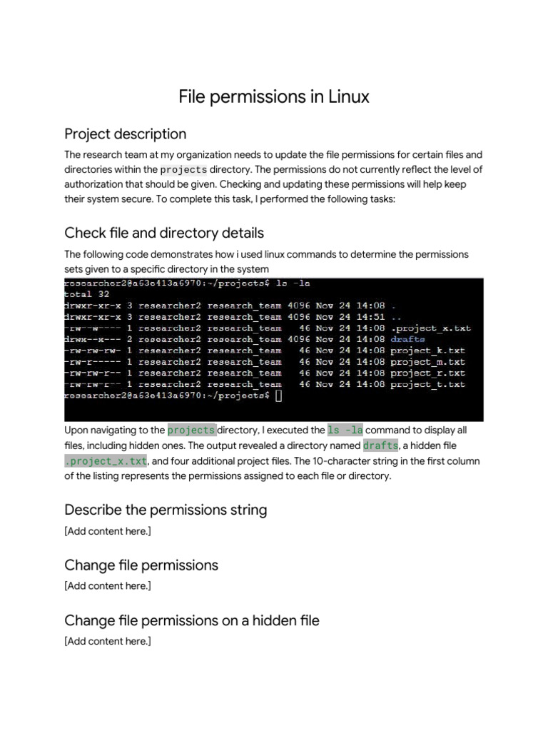File Permissions in Linux | PDF