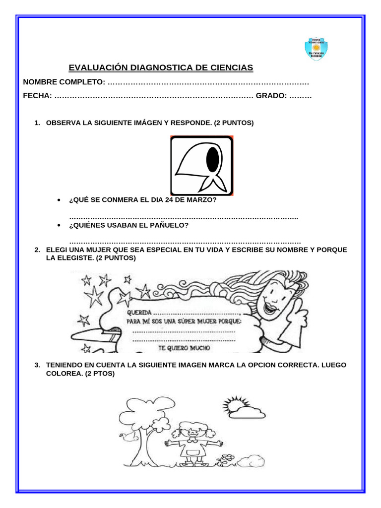 EVALUACION DIAGNOSTICA 3 GRADO LENGUA[1] | PDF