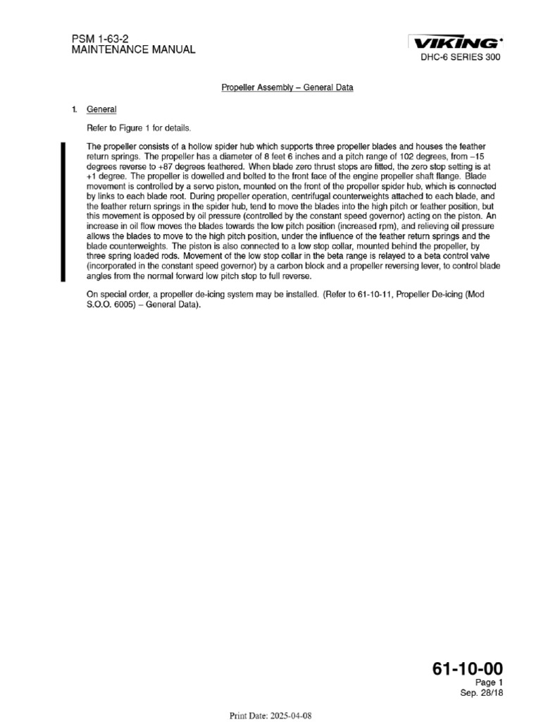 De Havilland Aircraft of Canada - Prop R-R | PDF