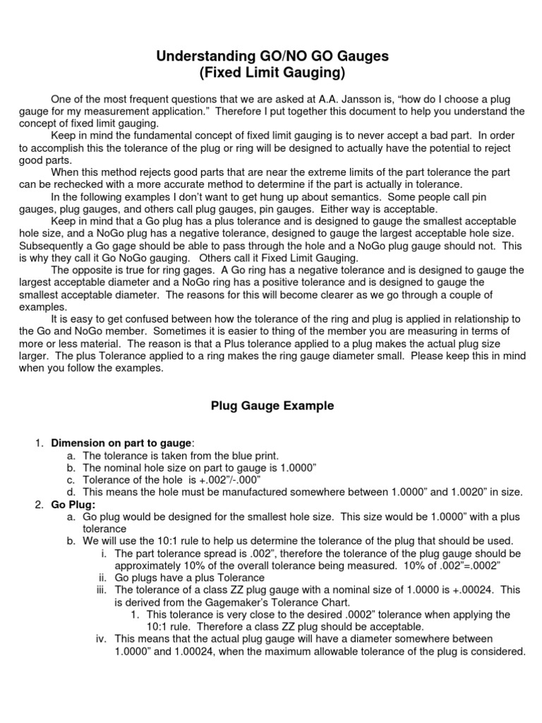 Understanding Fixed Limit Gages | PDF