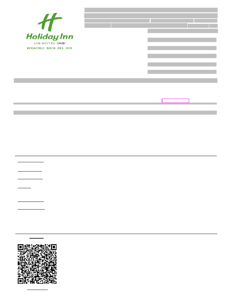 Factura Holiday Inn F01-109245 | PDF | Factura | Pagos