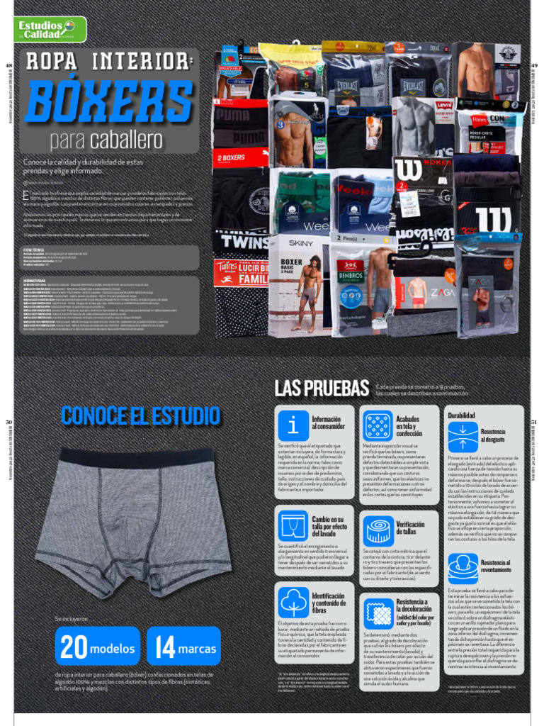 Estudio de Calidad Boxers para Caballero | PDF | Textiles | Industria textil