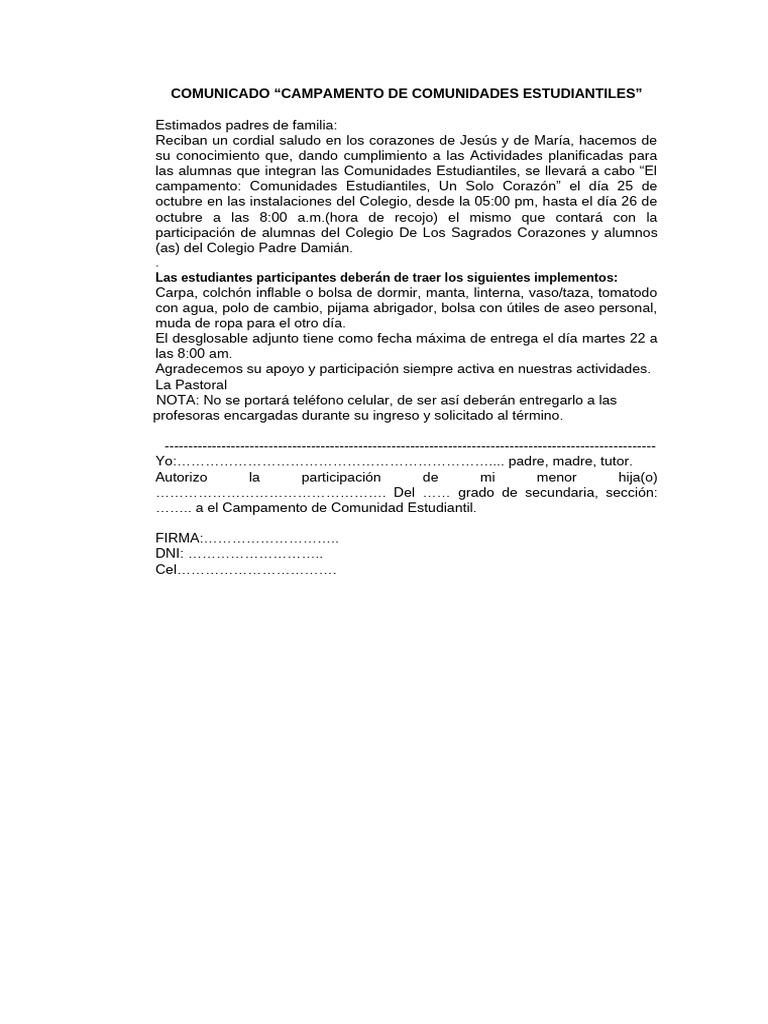 Comunicad Campamento de Comunidades | PDF