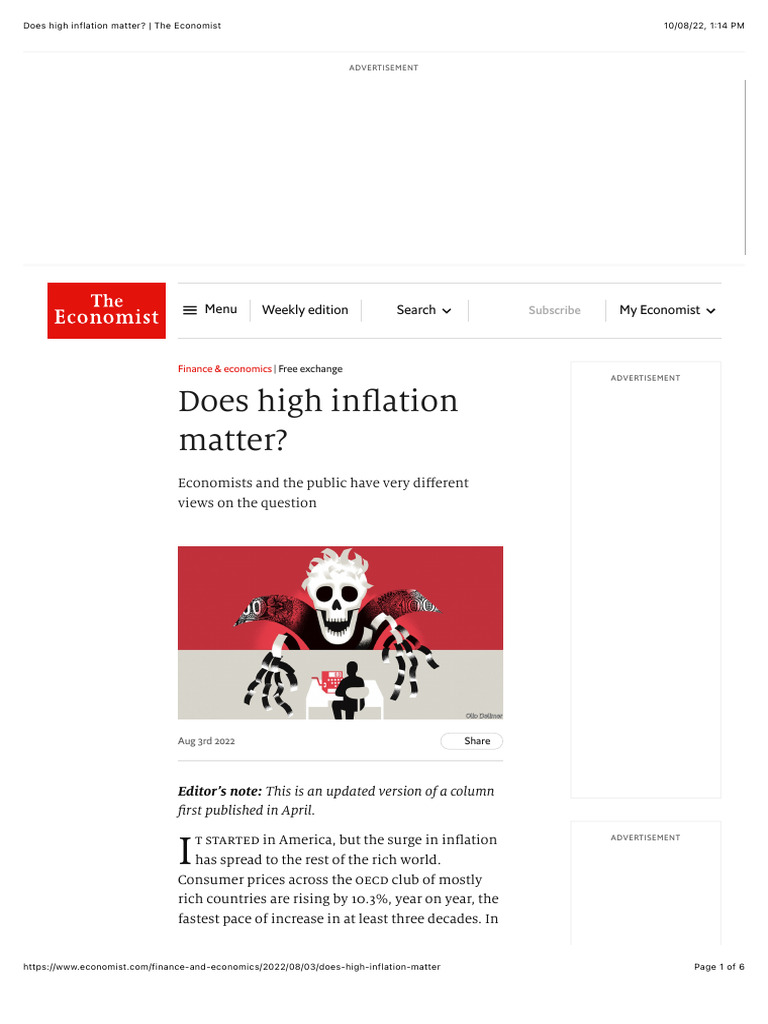 High Inflation: Economic Perspectives | PDF | Inflation | Unemployment