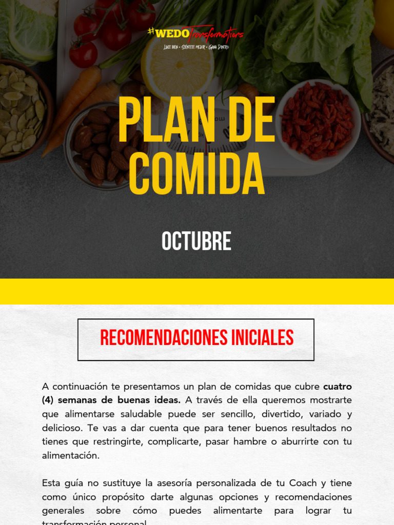 Plan de Comida | PDF | ensalada | Dieta
