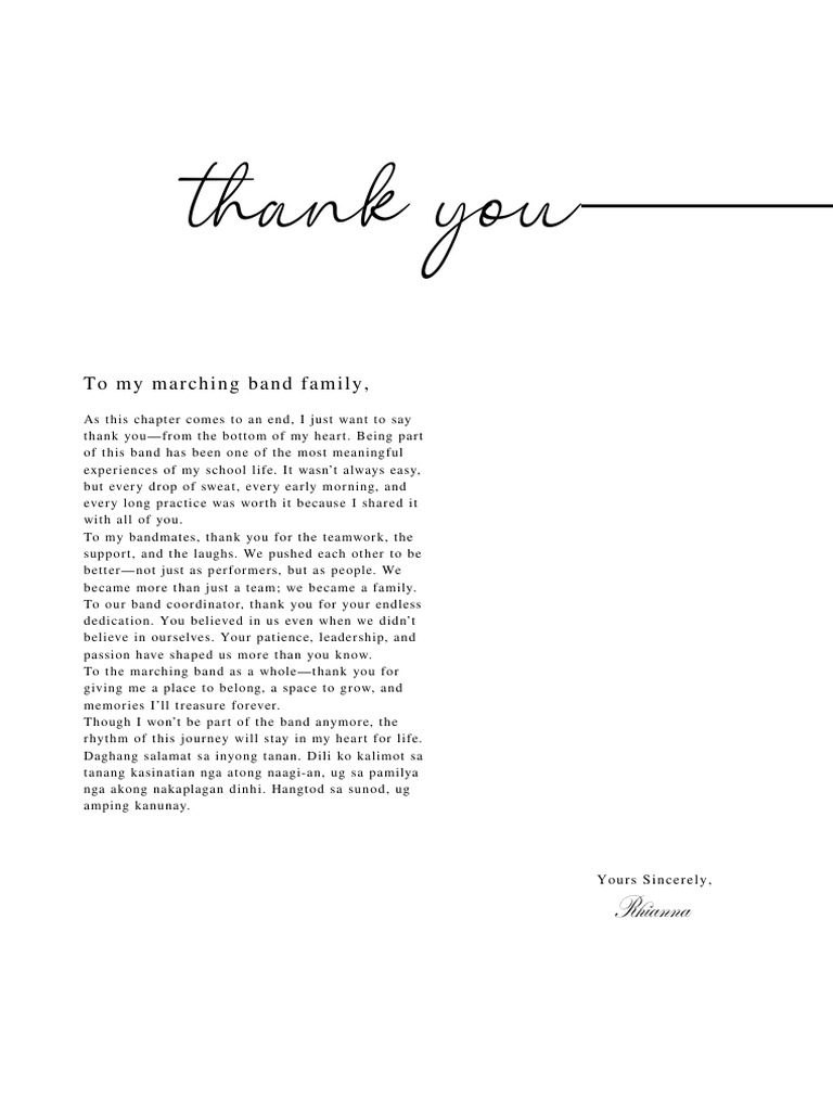 Black and White Calligraphy Beautiful Classic Thank You Letter | PDF