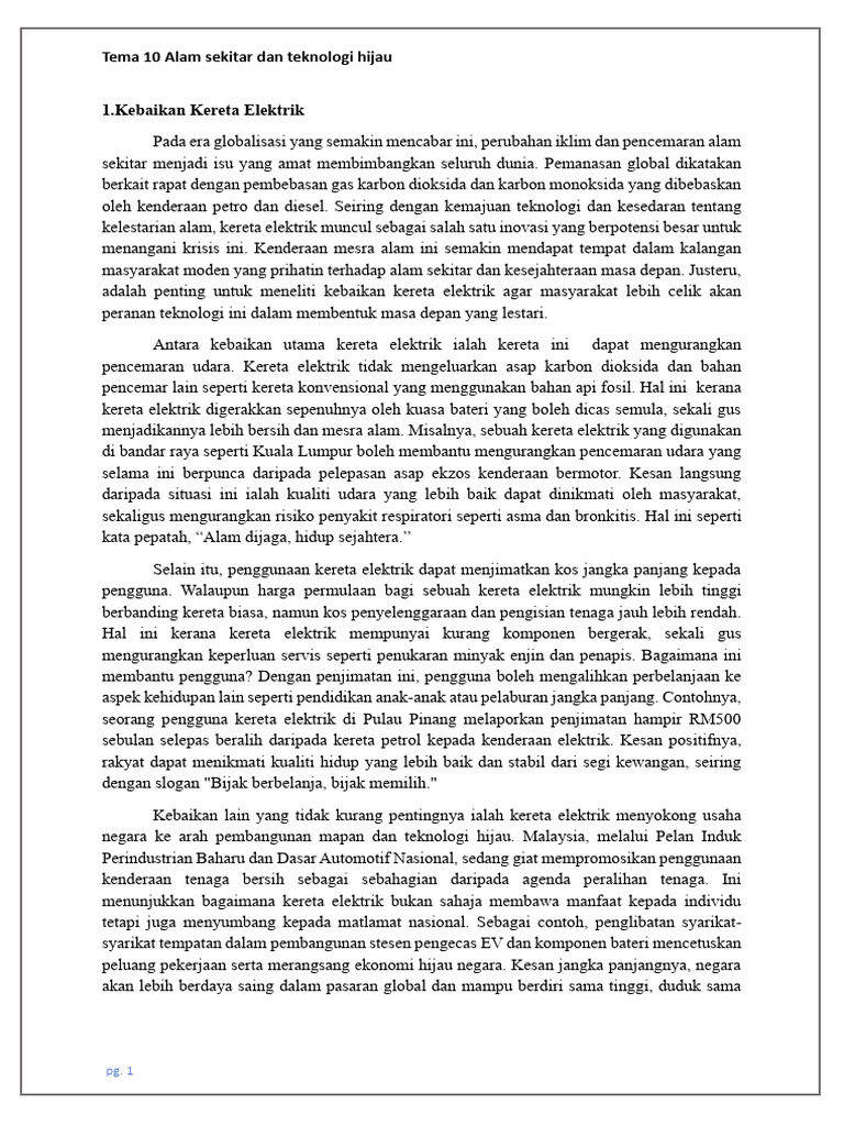 Kebaikan Alam Sekitar dan Teknologi Hijau | PDF