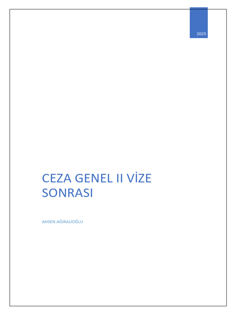 Ceza Genel 2 Fi̇nal Ahsen Ağirali̇oğlu | PDF