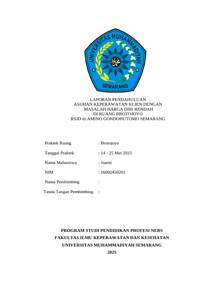 LP Harga Diri Rendah Juju | PDF