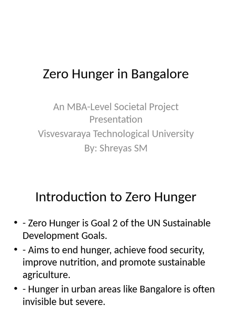 Final Zero Hunger in Bangalore Presentation | PDF