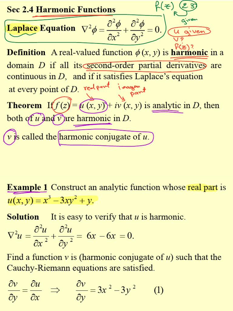 Sec 2.4 Harmonic Functions | PDF | Functions And Mappings | Differential Geometry