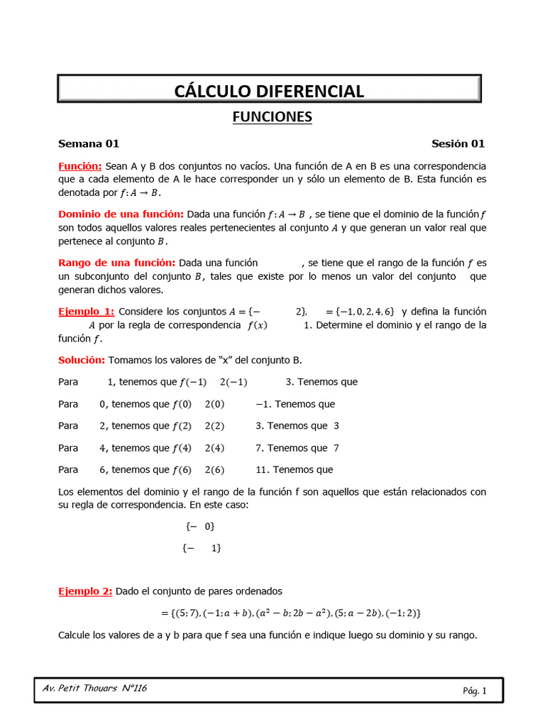 CALC DIF SEP SEM01 SES01 Funciones 15834 | PDF | Función (Matemáticas ...