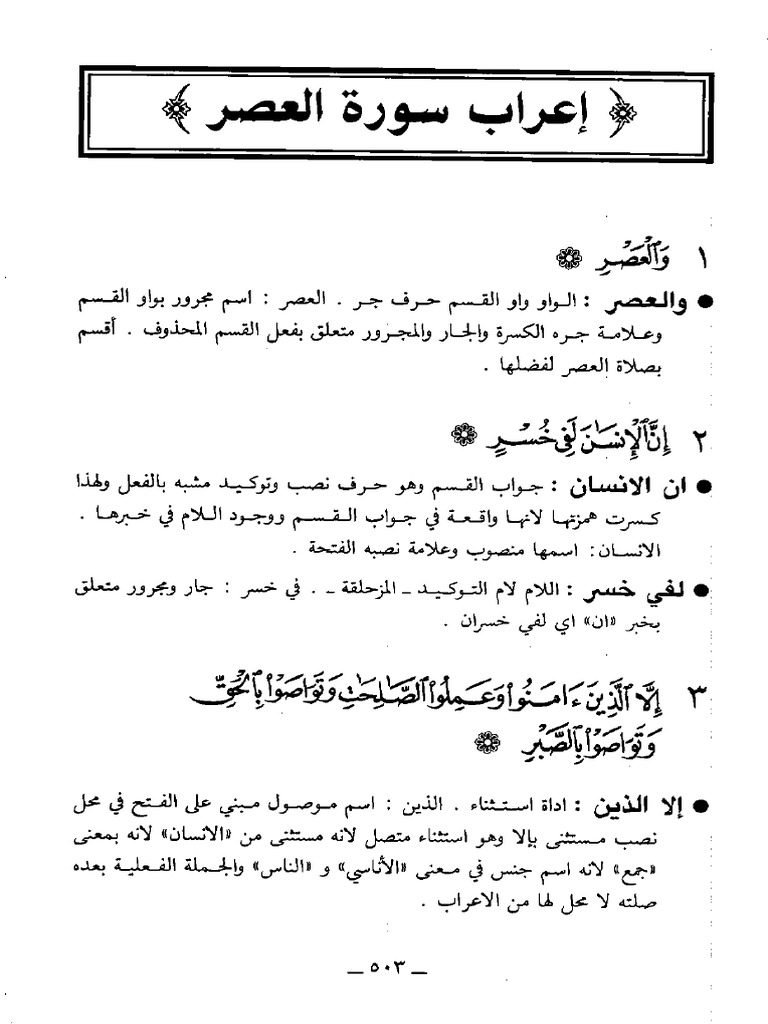 103 Surah Al Asr | PDF