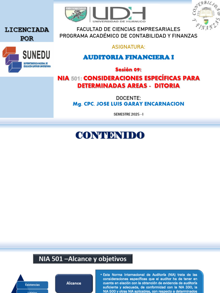 Sesión 09 - NIA 501 - Consideraciones de Las Evidencias de Auditoria ...