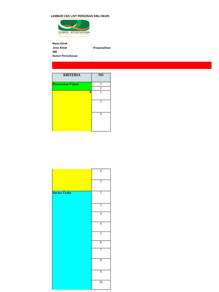 Daftar Tilik Administrasi OSS JB | PDF