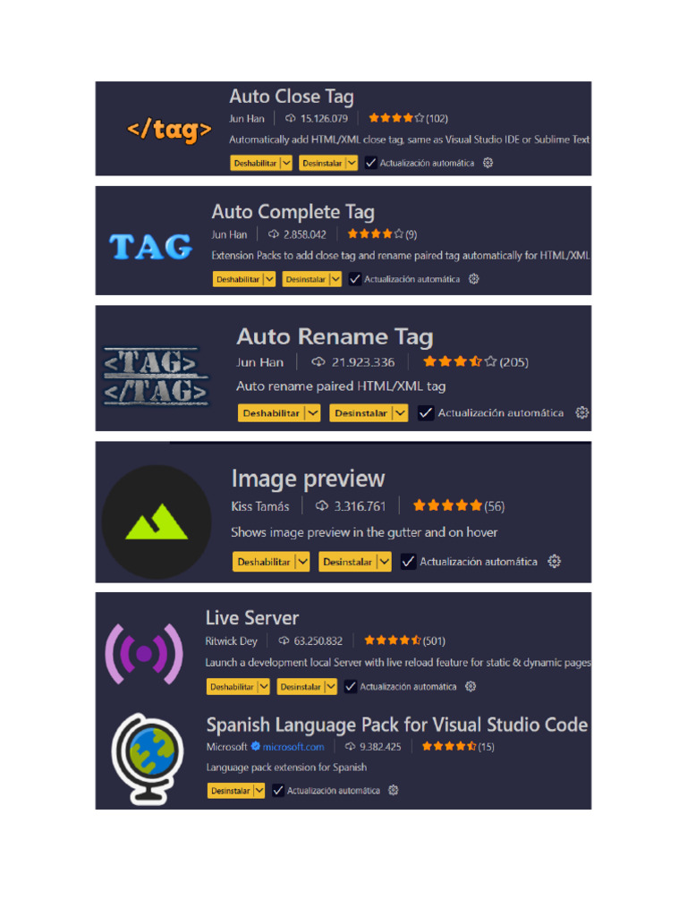 Extensiones Vscode | PDF