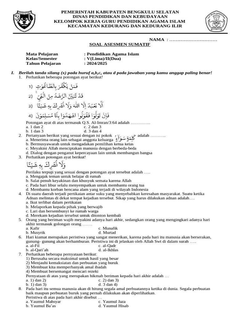 Soal Kelas 5 Semester 2 | PDF