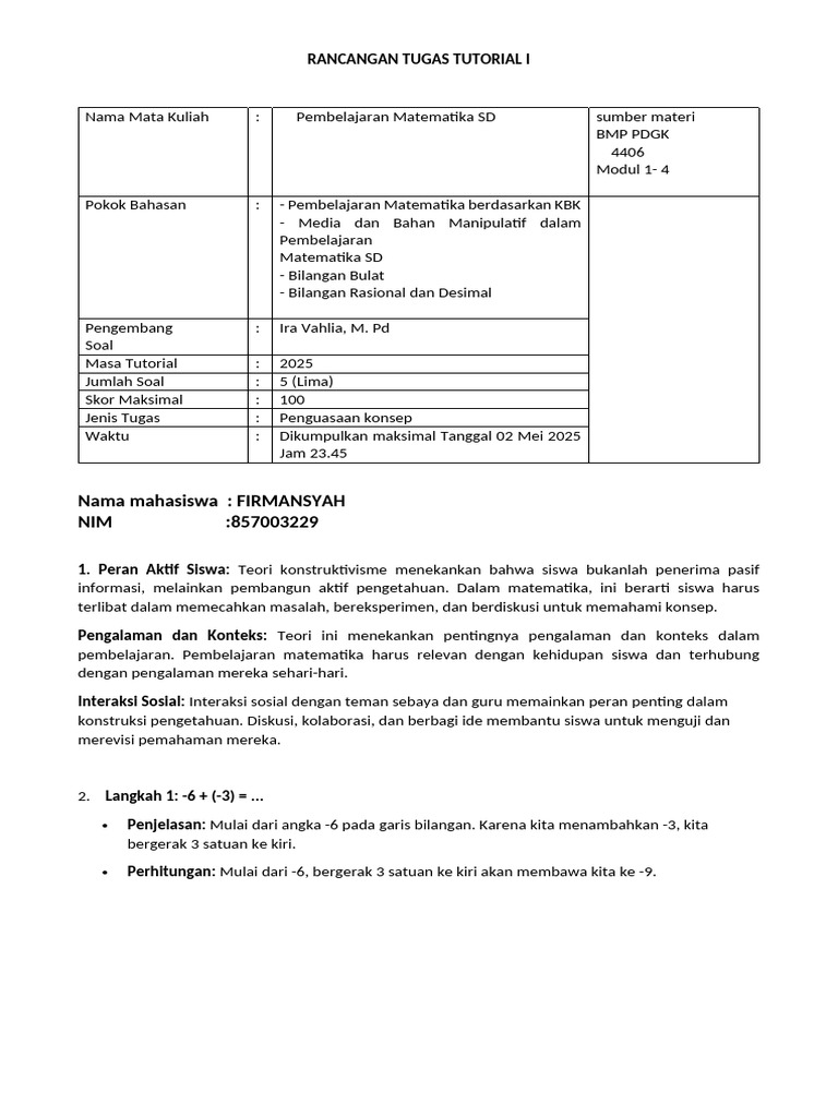 Rancangan Tugas Tutorial I-1-1 | PDF