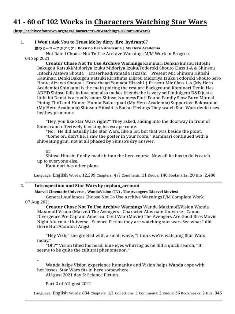 Characters Watching Star Wars - Works - Archive of Our Own | PDF | Jedi ...