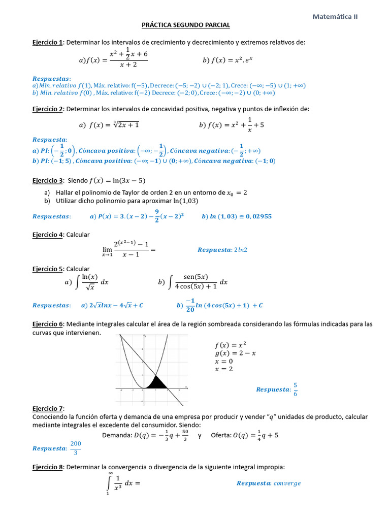 Práctica Segundo Parcial | PDF | Integral | Oferta (economía)
